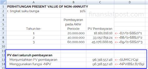Menghitung Present Value Dengan Excel Finansialpost