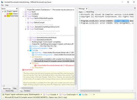 csc compilation error output is not written to msbuild output · issue
