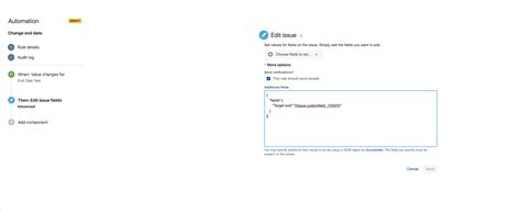 automation for jira when copying a custom date field to the target