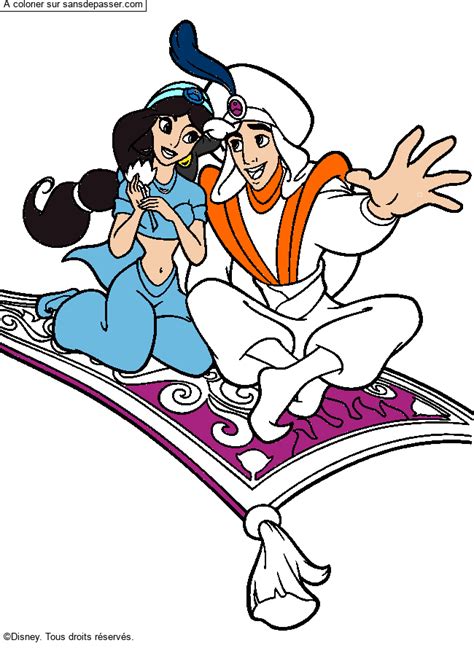 Dessin Colorié Coloriage Jasmine Et Aladdin Par Elliot54380 Sans