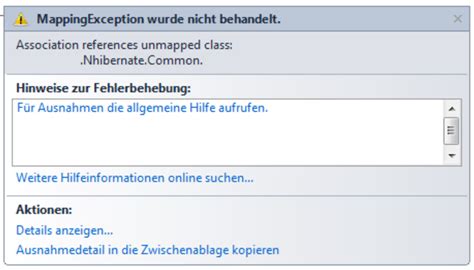 nhibernate mappingexception association references