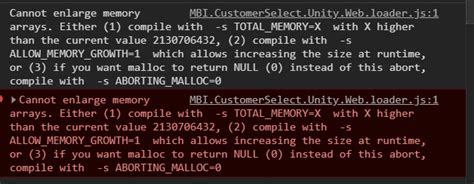 unity 2020 1 playersettings webgl memorysize deprecated or active