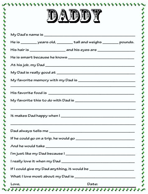 Diy Fathers Day Questionnaire Thats Editable So You Can Use For Dad