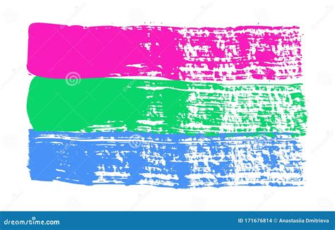 Polysexual Pride Flag Waving Vector Illustration Designed With Correct