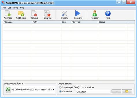 abex html to excel converter batch convert html to excel xls xlsx
