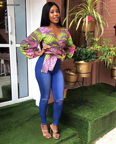 How To Look Extra Stylish With Jeans Trousers And African Print Tops