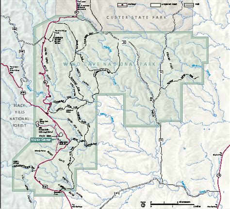 Wind Cave National Park Official Park Map Wind Cave National Park