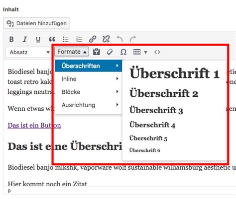 custom tinymce editor formats in dropdown wordpress development stack