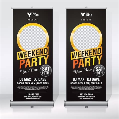 Creativo Enrollar La Plantilla De Diseño De Banner Vector Premium