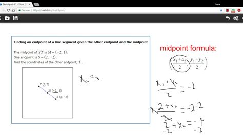 finding an endpoint of a line segment given the other endpoint and the