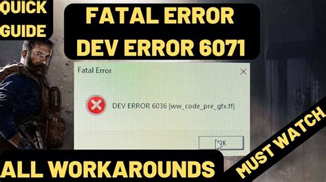 dev error 6071 and 5761 call of duty modern warfare all workarounds