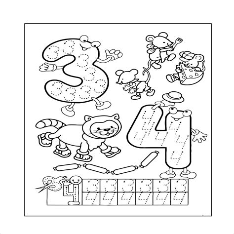 Number Coloring Page 0 1 2 3 4 5 6 7 8 9 10 Vector Illustration