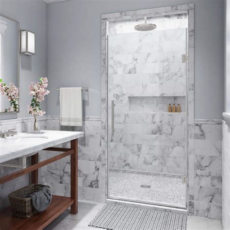 Aston Kinkade 28 75 29 25 In W X 72 In H Frameless Hinged Shower