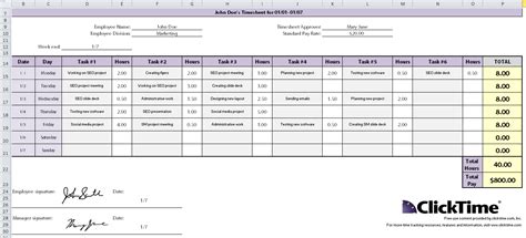 free excel time tracking template weekly timesheet