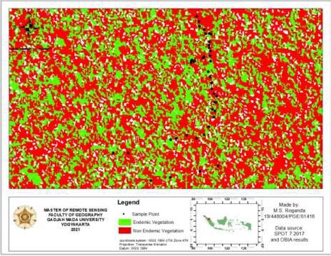 Distribution Of Accuracy Test Sample Points On Endemic Vegetation In