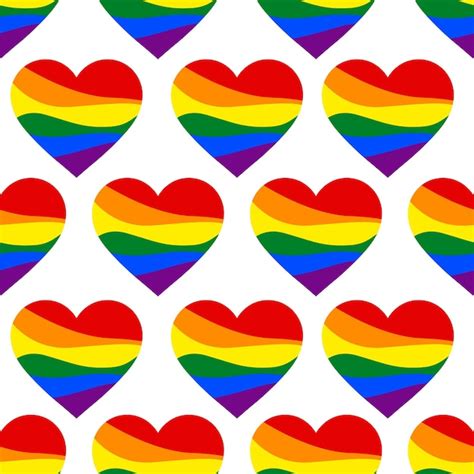 Premium Vector Lgbt Heart Patten On White Background Vector Illustration
