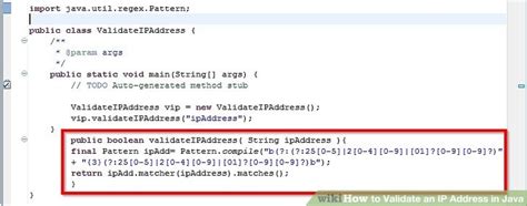 how to validate an ip address in java 2 steps with pictures