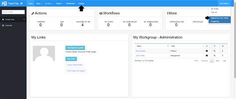 assigning user roles and modules peopletray