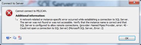 runsmall sqlexpress error provider named pipes provider error 40