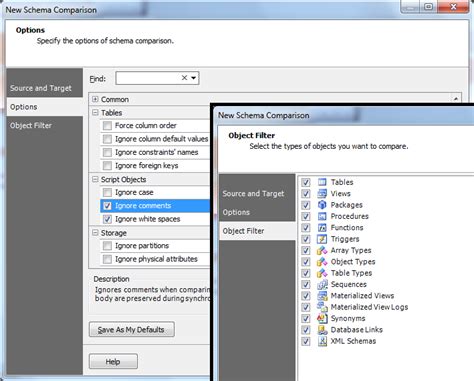 comparing diffs between two oracle database schemas devart blog