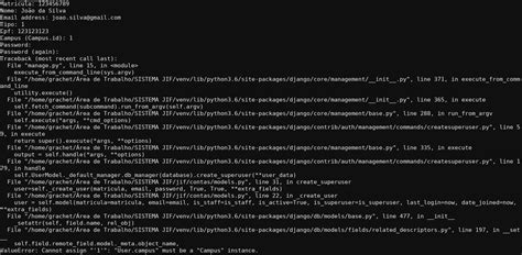 python 3 x valueerror cannot assign 1 user campus