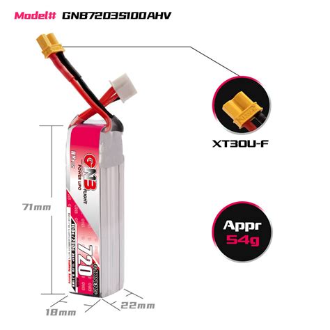 Gnb高能 720mah 3s 11 4v 100c Lihv穿越机航型高倍率锂电池fpv 虎窝淘