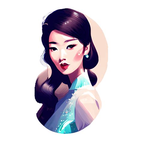 Beautiful Retro Korean Woman Portrait Graphic · Creative Fabrica
