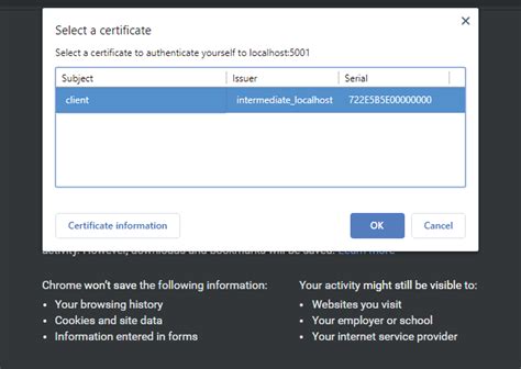 c certificate authentication implementation in asp core 3 1