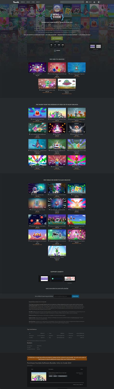 humble software bundle intro to code 2021 pay what you want and help