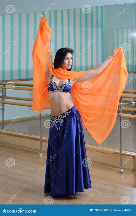 Beautiful Woman Dancing In Arabic Costume Oriental Or Belly Dance