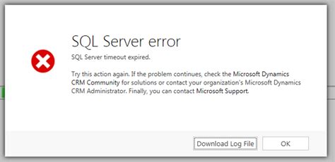crm sql server timeout error when sharing account microsoft dynamics
