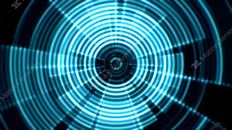 2d circular tunnel portal vortex blue color with ripple effect stock