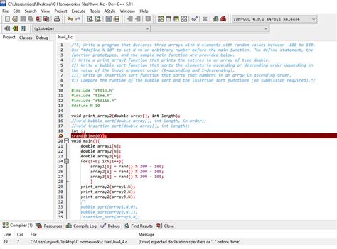c expected a declaration solved mr codehunter