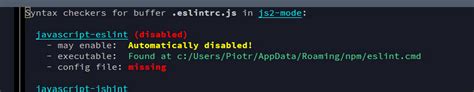 configuration how where i can set eslint config file in spacemacs