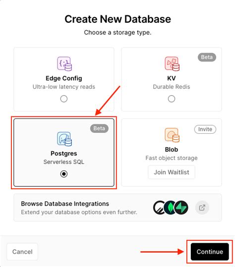 how to setup vercel postgres serverless sql storage using nextjs dev
