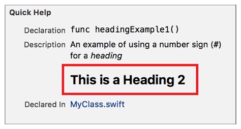 markup formatting reference headings
