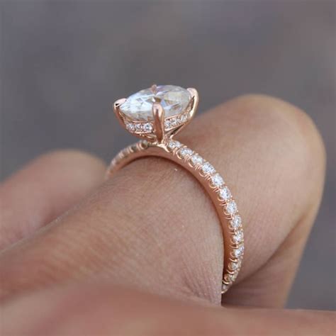 Gia 2 00 Carat Oval Diamond And Hidden Halo Engagement Ring 14k Etsy