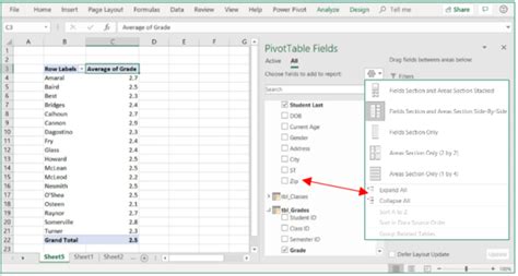 vba da uradi collapse expand all tabela u pivottable fields pane u