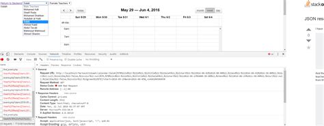 php json result not displaying selected events from the