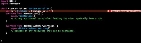 ios use of undeclared type firebase stack overflow