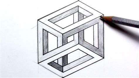 3d Illusion Drawing Easy How To Draw An Optical Illusion – Escher Cube
