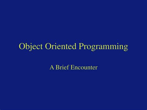 ppt object oriented programming powerpoint presentation free