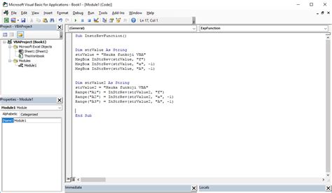 instrrev vba function how to return character position