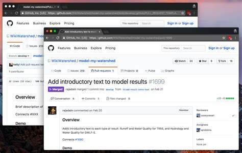github pull request template workflow azavea