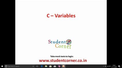 c language variables youtube
