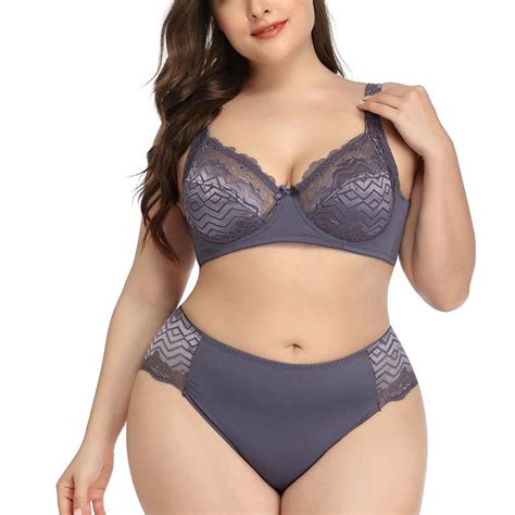 Cheap Fashion Sexy Lace Bra And Panty Set For Women Plus Size Ultra