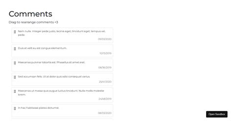react drag and drop sortable list codesandbox