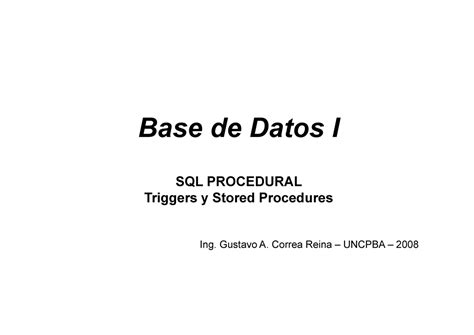 Sql Resumen De Sql Procedimientos Base De Datos Ibase De Datos I