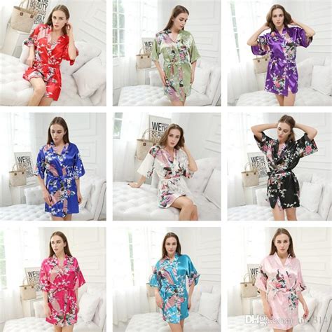 Silk Kimono Robes For Women Satin Bathrobe Long Silk Robes For