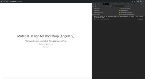 router link material design for bootstrap